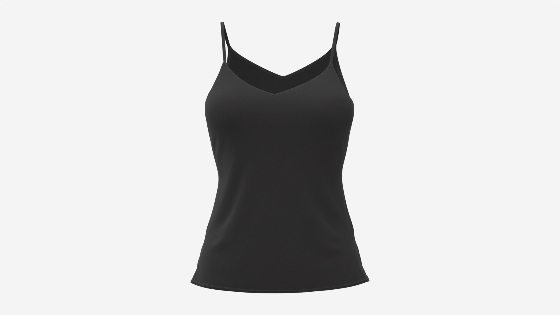 Strap Vest Top for Women Black Mockup 3D model | CGTrader