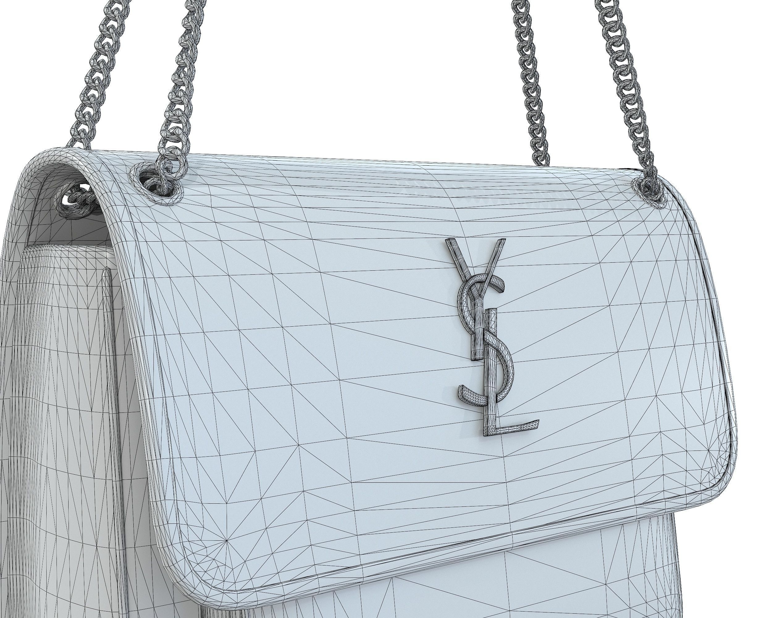 3D model YSL Saint Laurent Niki Bag Biege Fabric VR / AR / low-poly ...