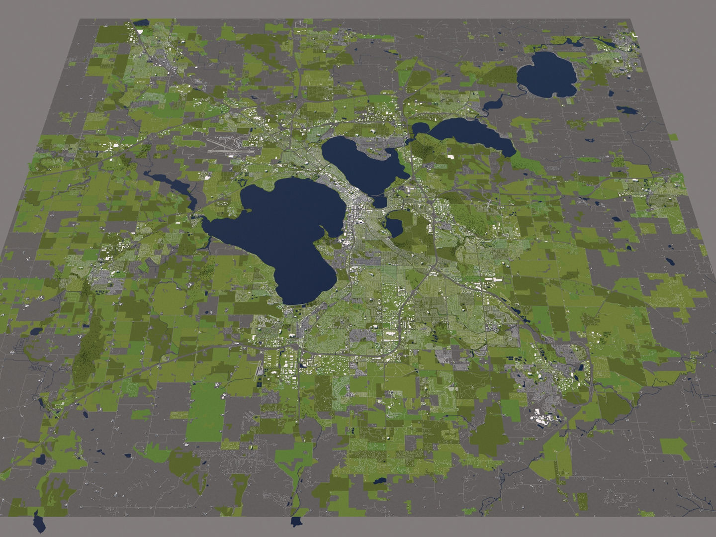 Madison 50x50km City Map Model 3D model | CGTrader