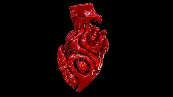 Liquid heart free 3D model animated | CGTrader
