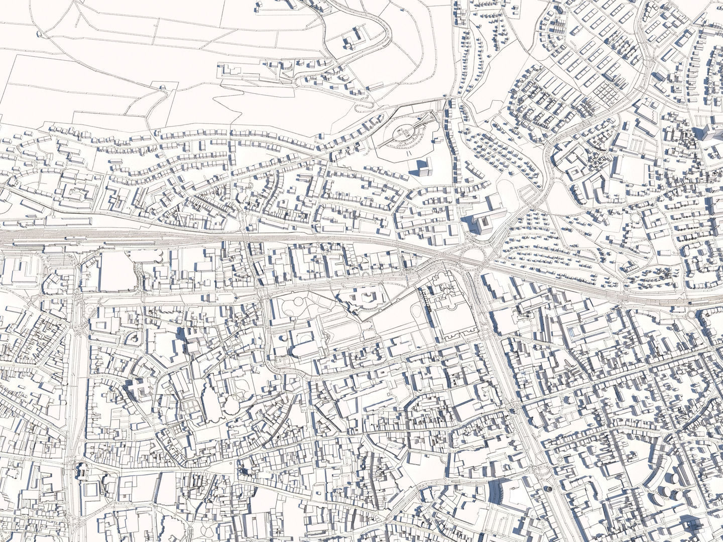 Trier Germany 30x30km City Map 3D model | CGTrader
