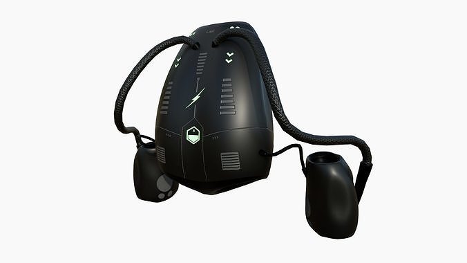 3D model Jetpack I02 Black Green - SciFi Character Design VR / AR / low ...