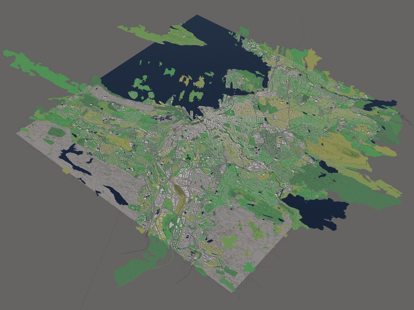 Oslo Norway 30x30km City Map 3D model | CGTrader