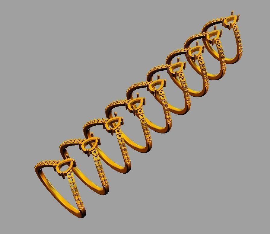 Gemstone Ring V Shape 3D model 3D printable | CGTrader