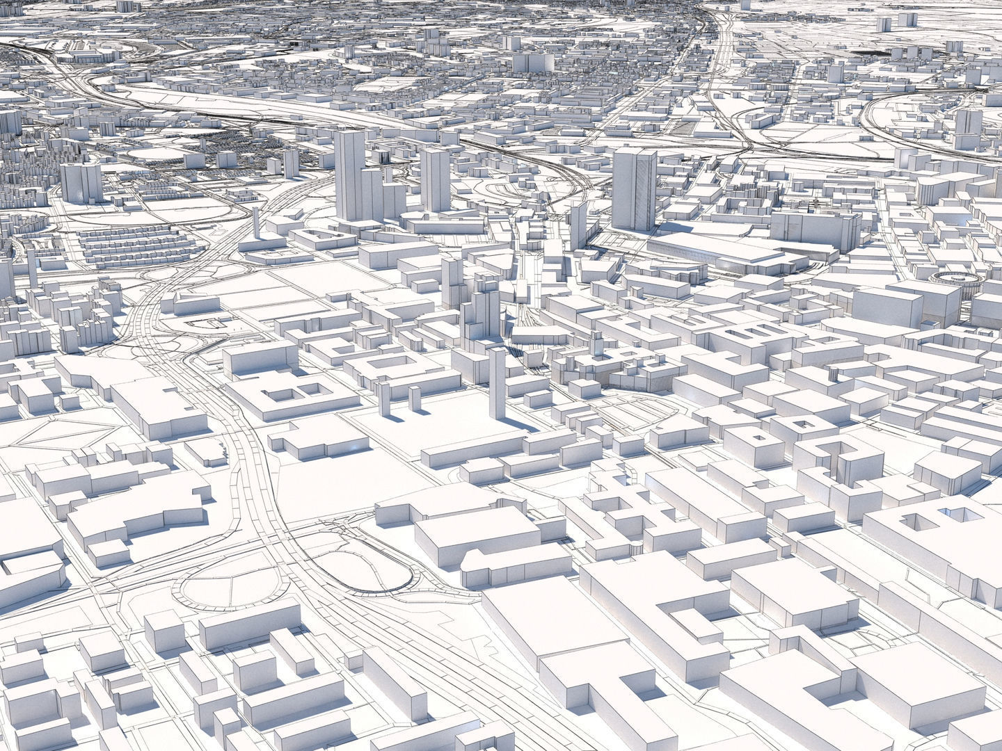 Manchester UK 25x25km City Map 3D model | CGTrader