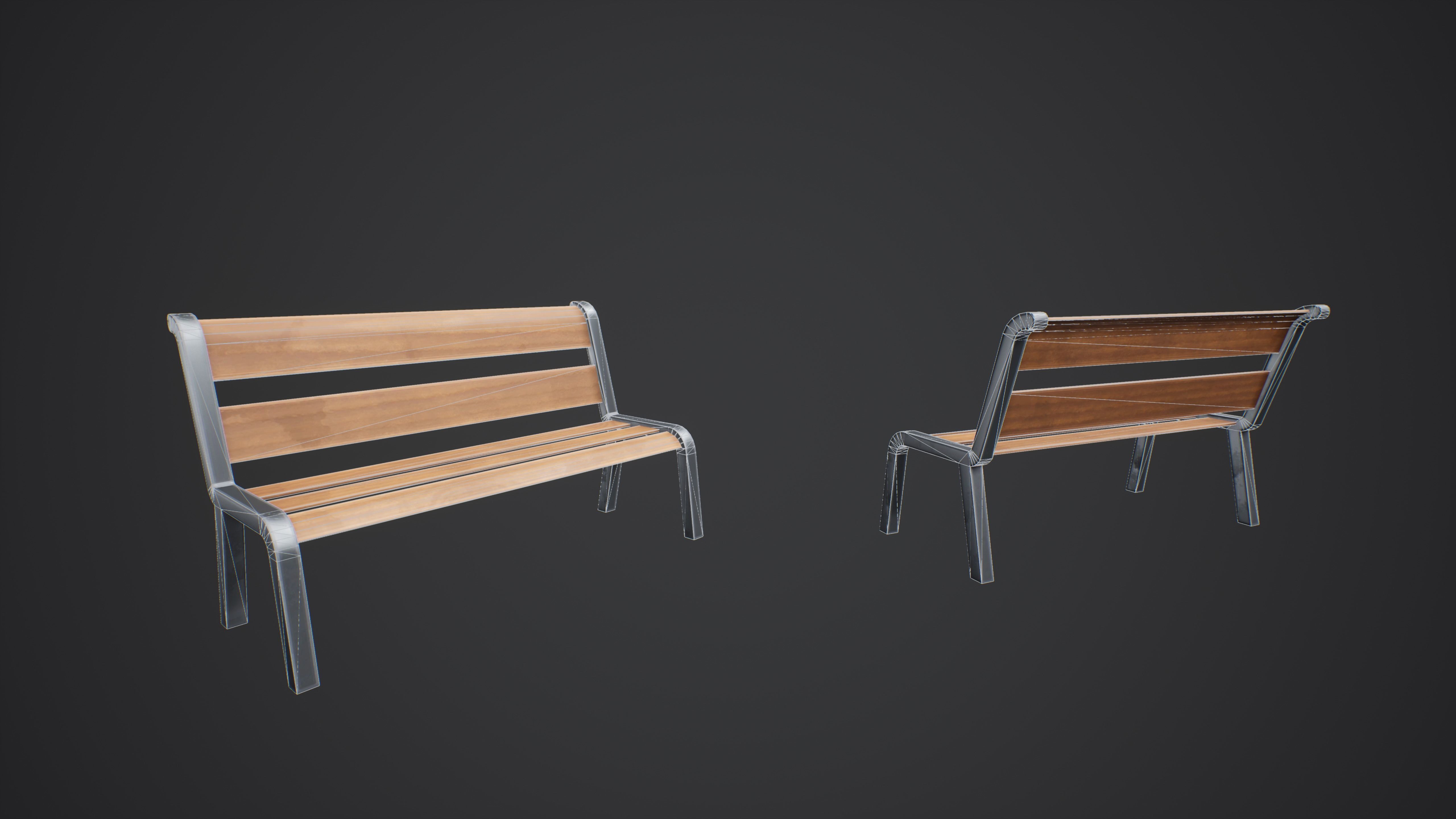 3D model Stylized Wooden Bench VR / AR / low-poly | CGTrader
