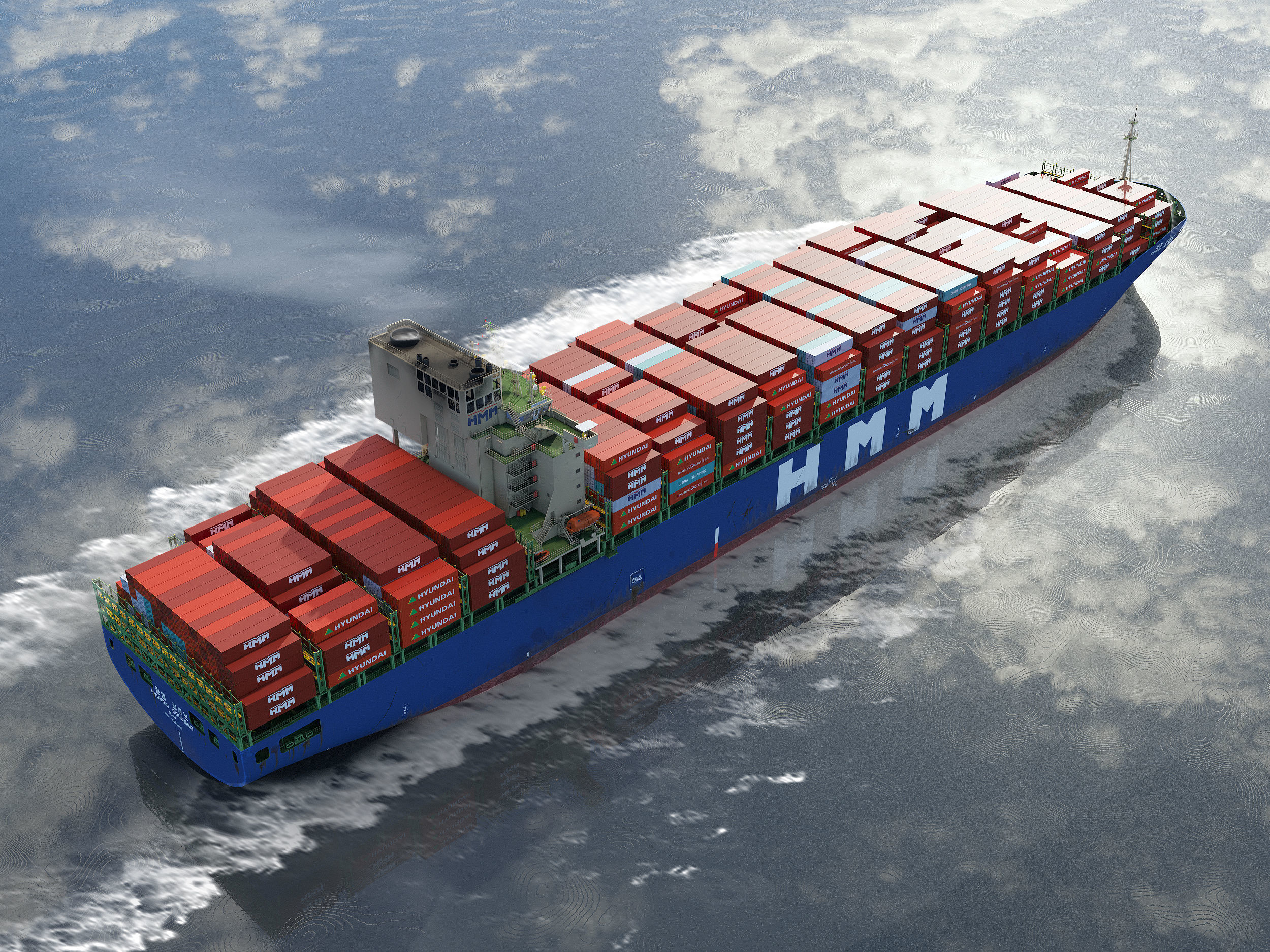 HYUNDAI COLOMBO Container Ship 3D model | CGTrader