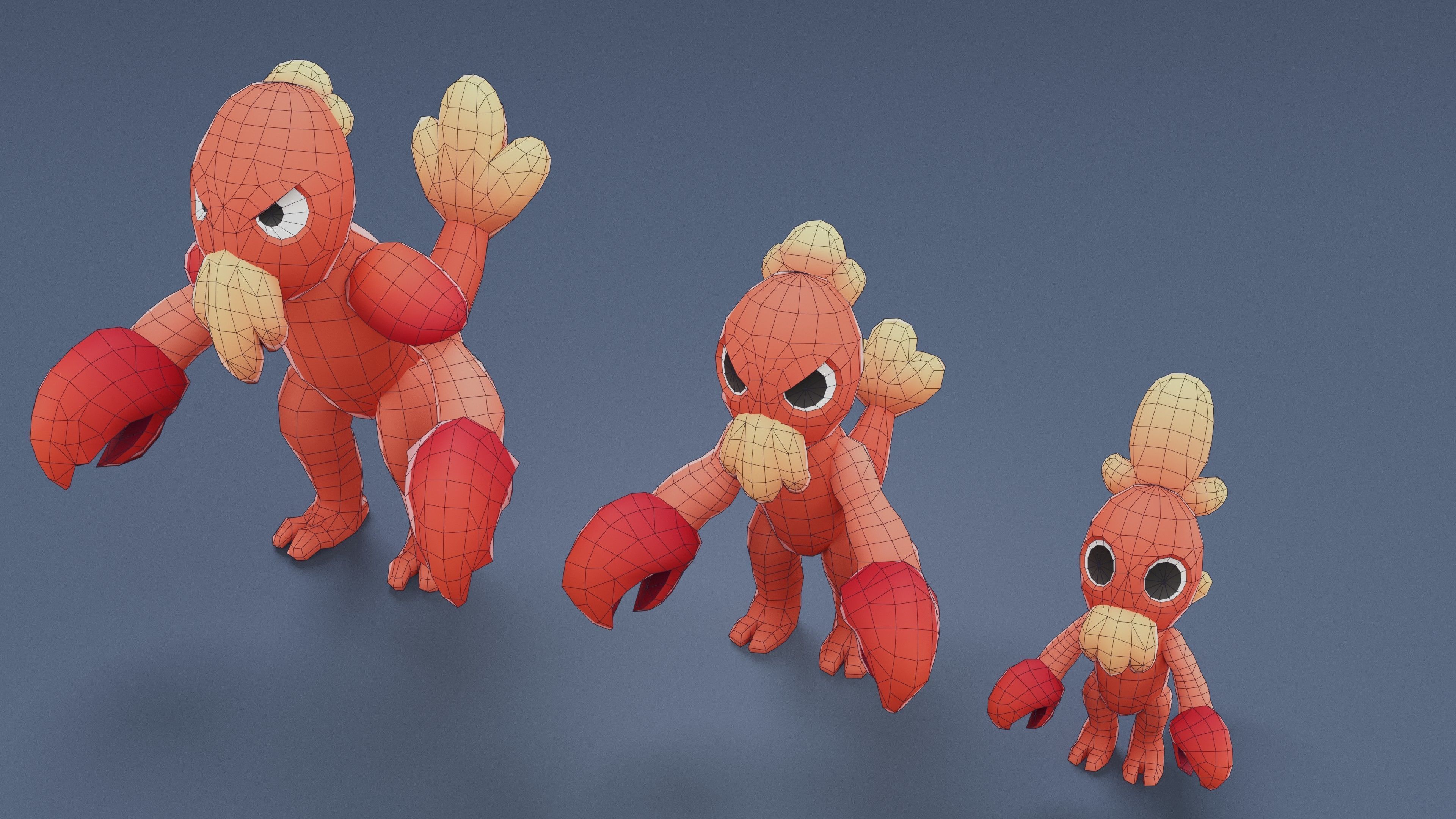 3D model Cartoon Characters - Evolution Lobster Warrior VR / AR / low ...