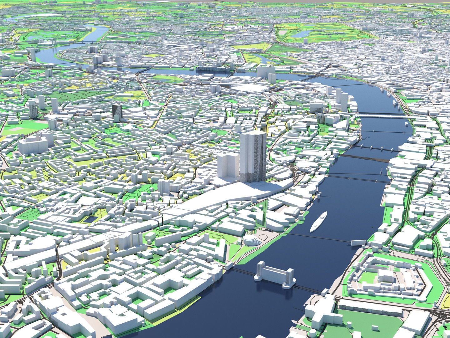 London 30x30km 3D City Map 3D model | CGTrader