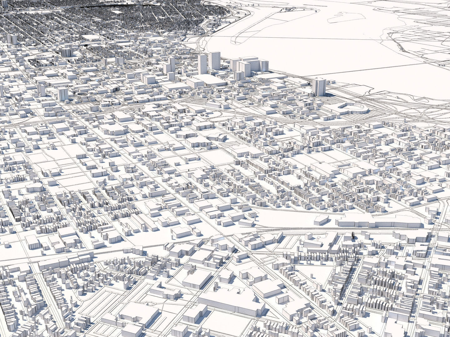Louisville Kentucky USA 30x30km 3D City Map 3D model | CGTrader