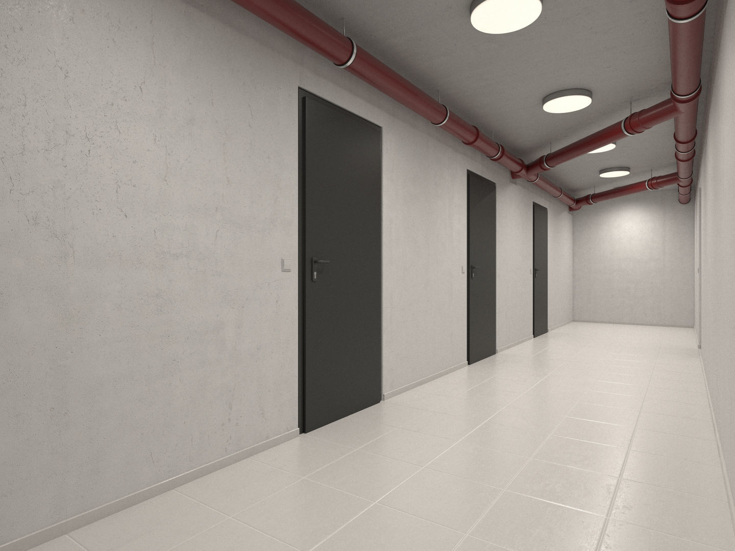 Basement Hallway Corridor 02 3D model | CGTrader