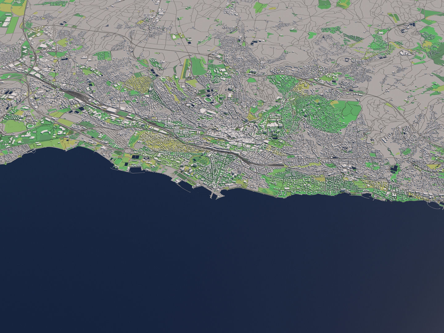 Lausanne Switzerland 25x25km 3D City Map 3D model | CGTrader