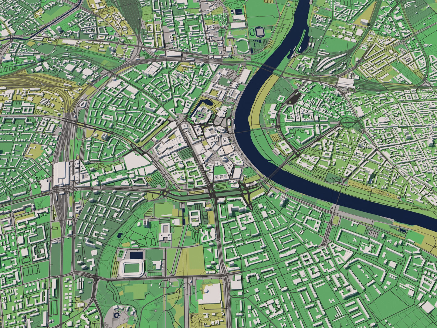 Dresden Germany 25x25km 3D City Map 3D model | CGTrader