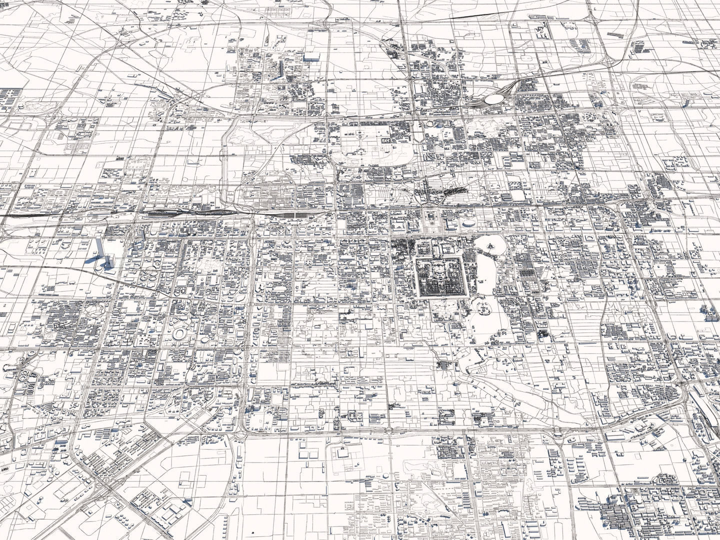 Beijing China 30x30km 3D City Map 3D model | CGTrader
