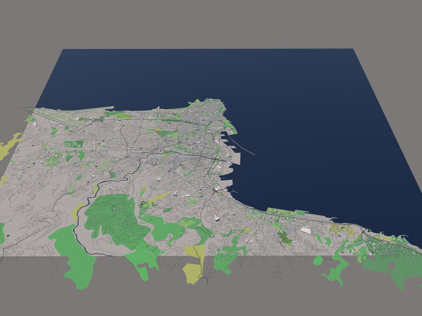 Beirut Lebanon 25x25km 3D City Map 3D model | CGTrader