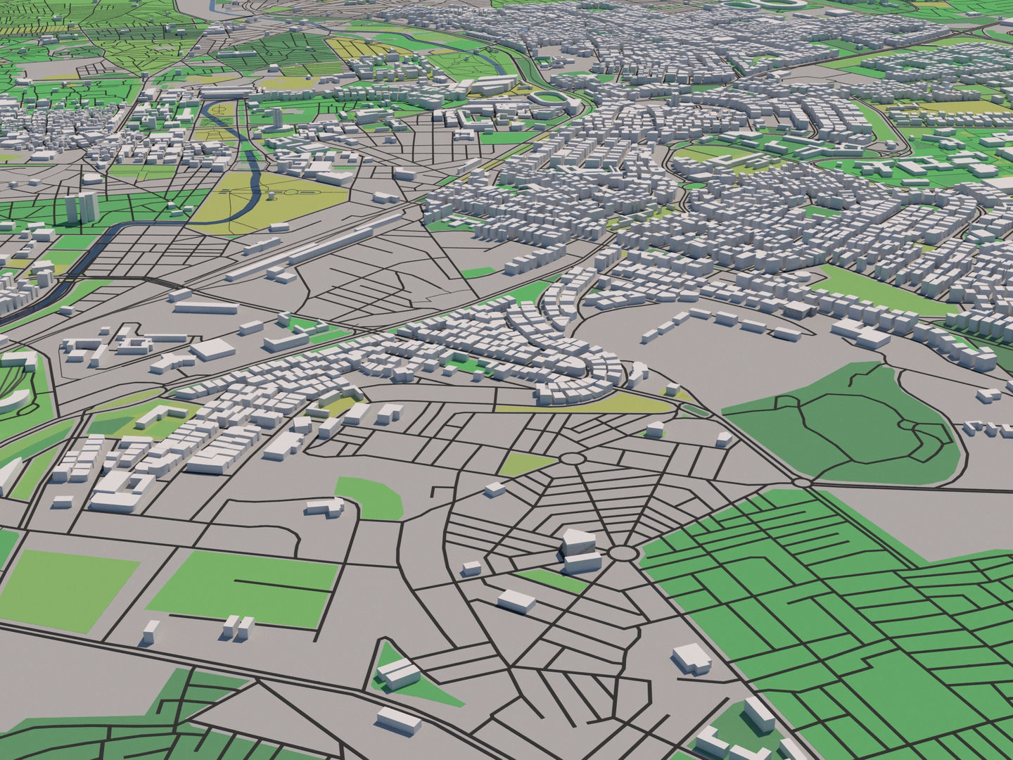 Aleppo Syria 25x25km 3D City Map 3D model | CGTrader