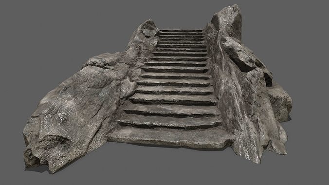 3D model Stairs rock staircase VR / AR / low-poly | CGTrader