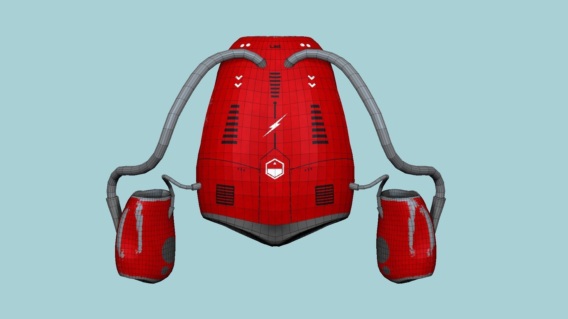 3D model Jetpack I04 Red Black - SciFi Character Design VR / AR / low ...