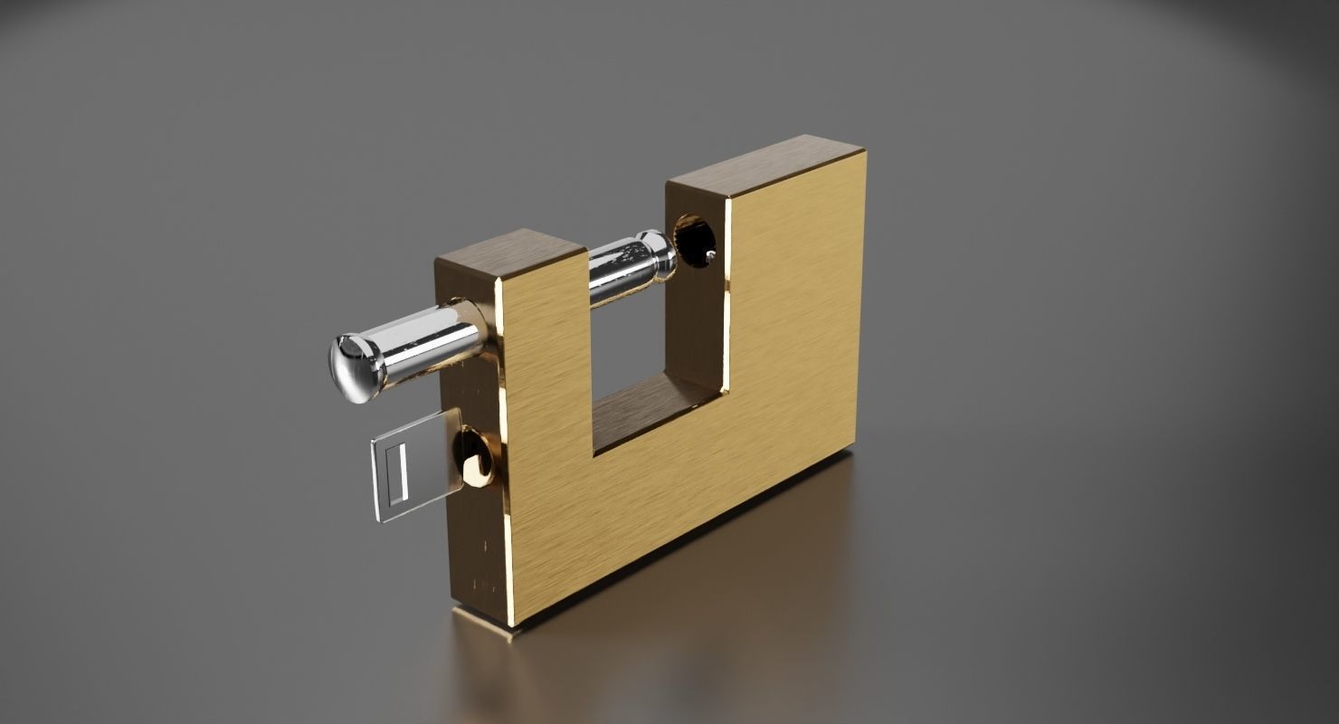 single square padlock 3D model | CGTrader