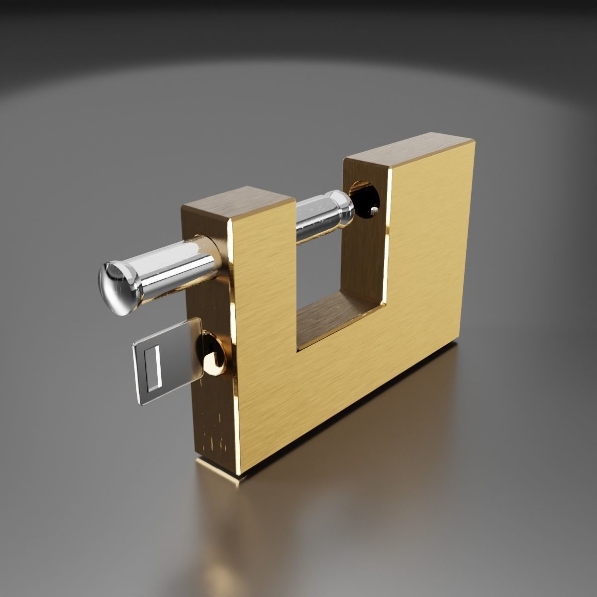 single square padlock 3D model | CGTrader