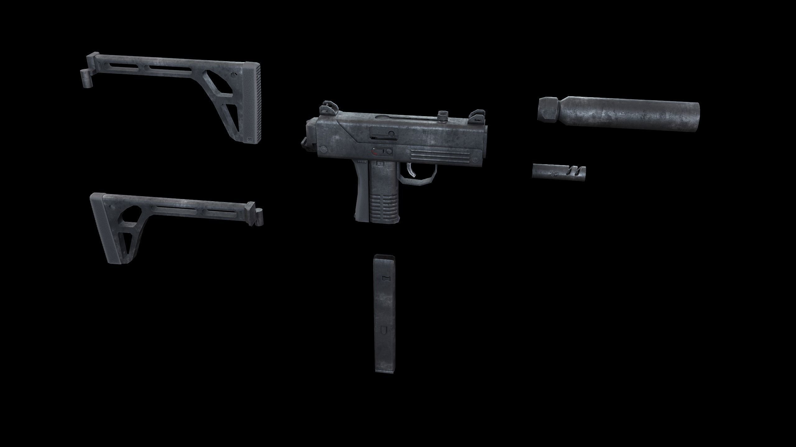 3D model Submachine gun VR / AR / low-poly | CGTrader