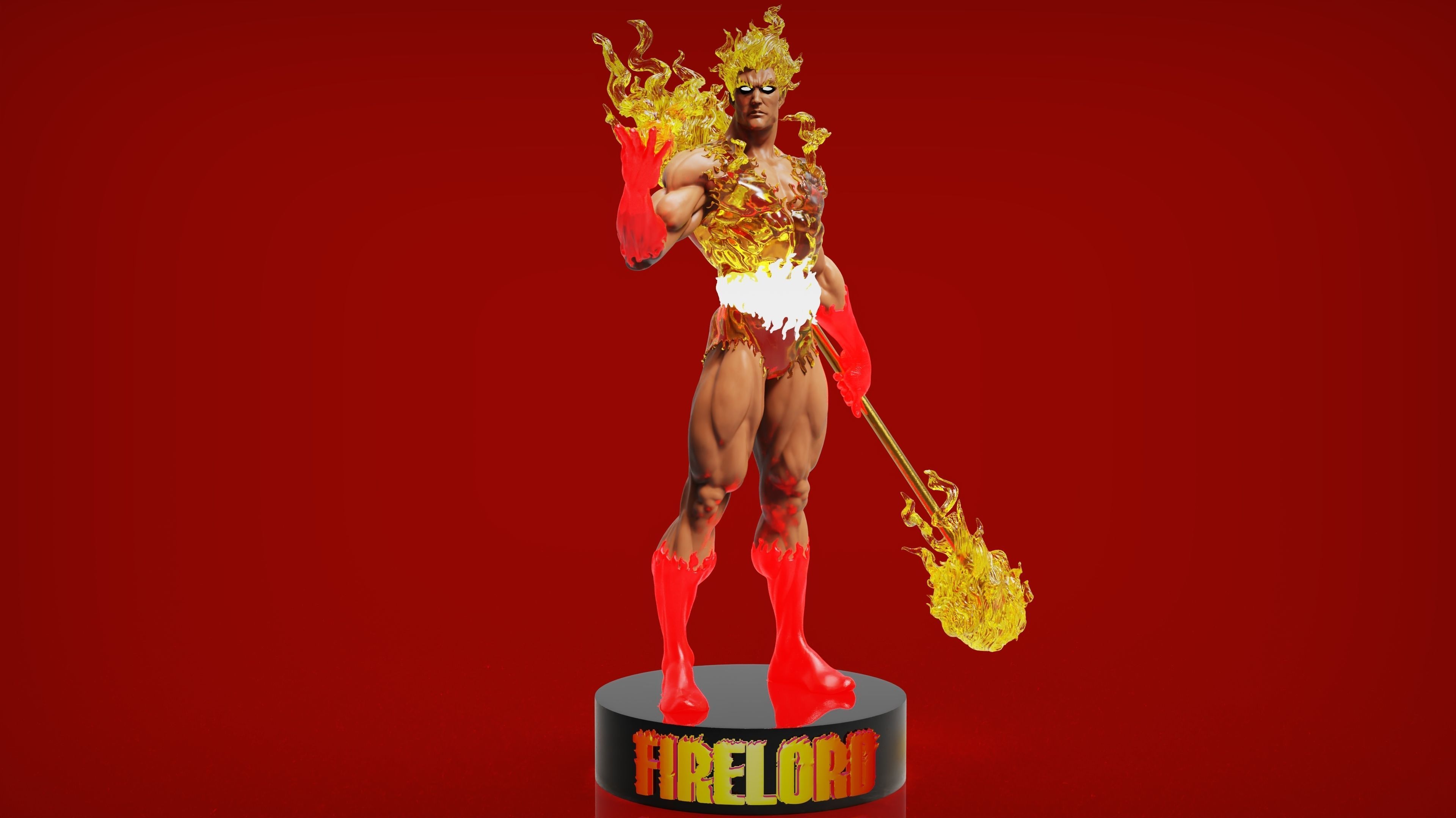 Firelord dc comics firestorm statue 3D model 3D printable | CGTrader
