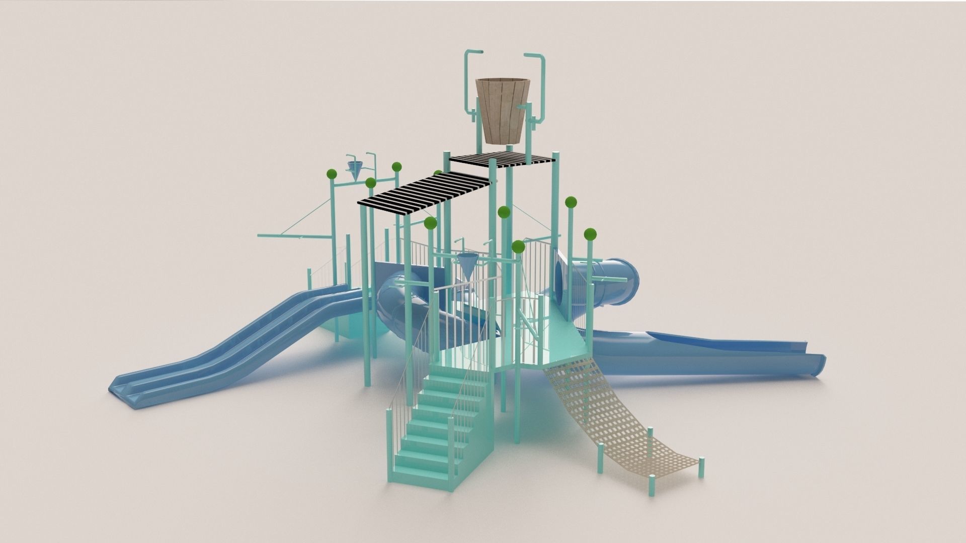 Chidren Slide Water Park 3D model | CGTrader