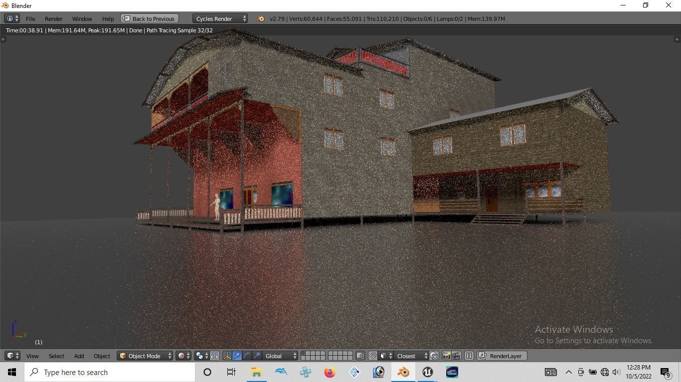 Rumah kayu panggung tingkat 005-006 3D model | CGTrader