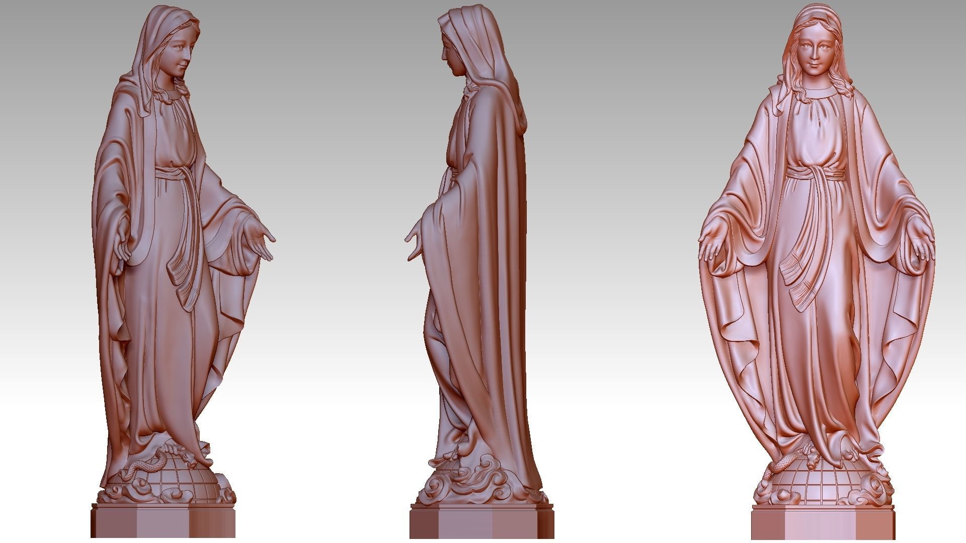Virgin Mary 3D model 3D printable | CGTrader
