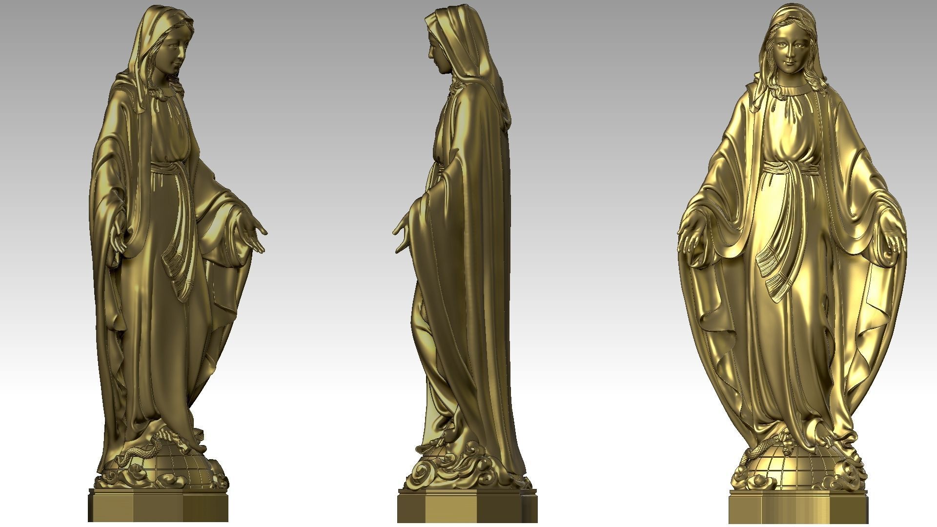 Virgin Mary 3D model 3D printable | CGTrader