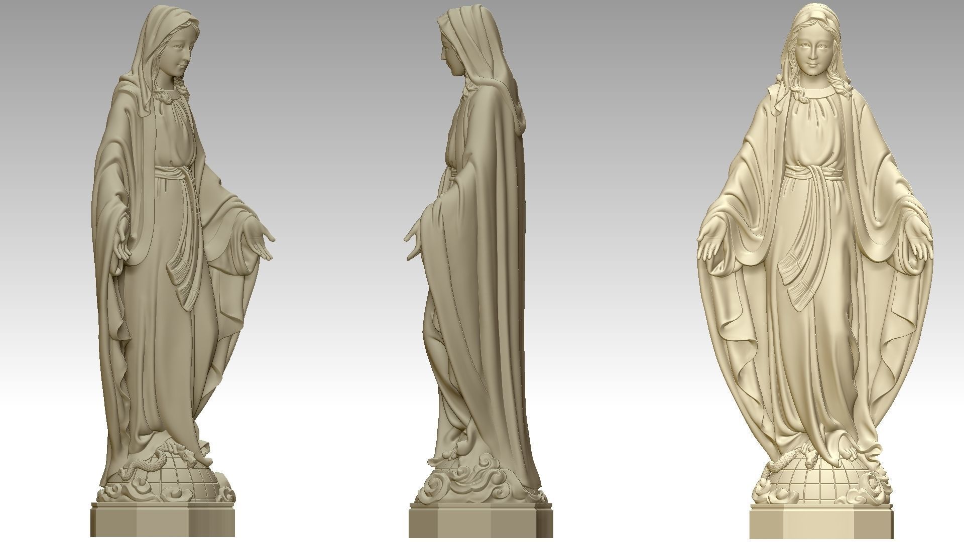 Virgin Mary 3D model 3D printable | CGTrader