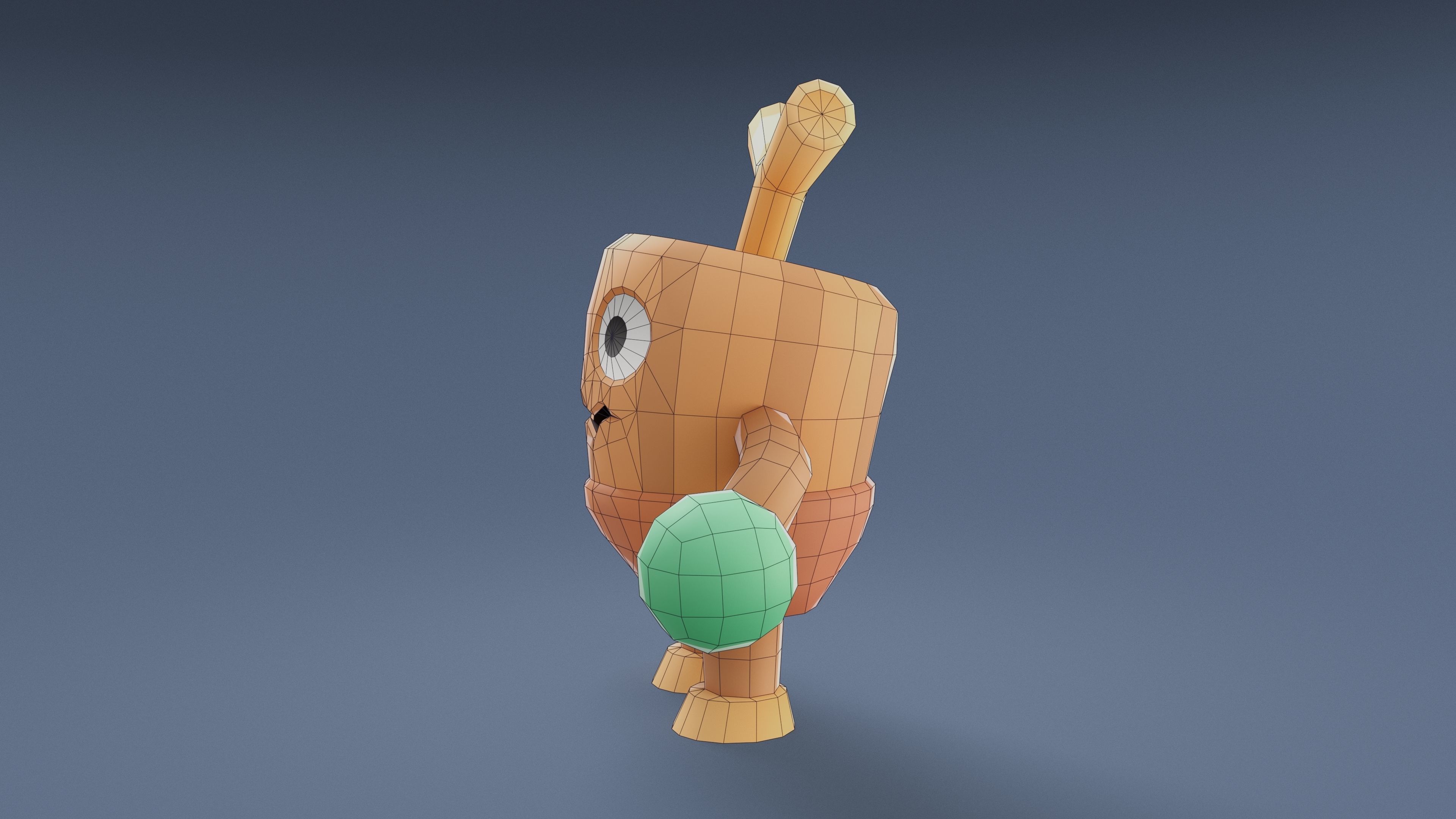 3D model Cartoon Characters - Small Stumpy Warrior VR / AR / low-poly ...