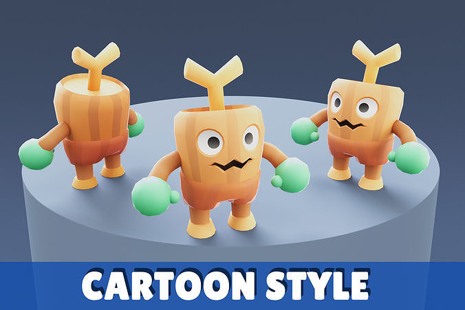 3D model Cartoon Characters - Small Stumpy Warrior VR / AR / low-poly ...