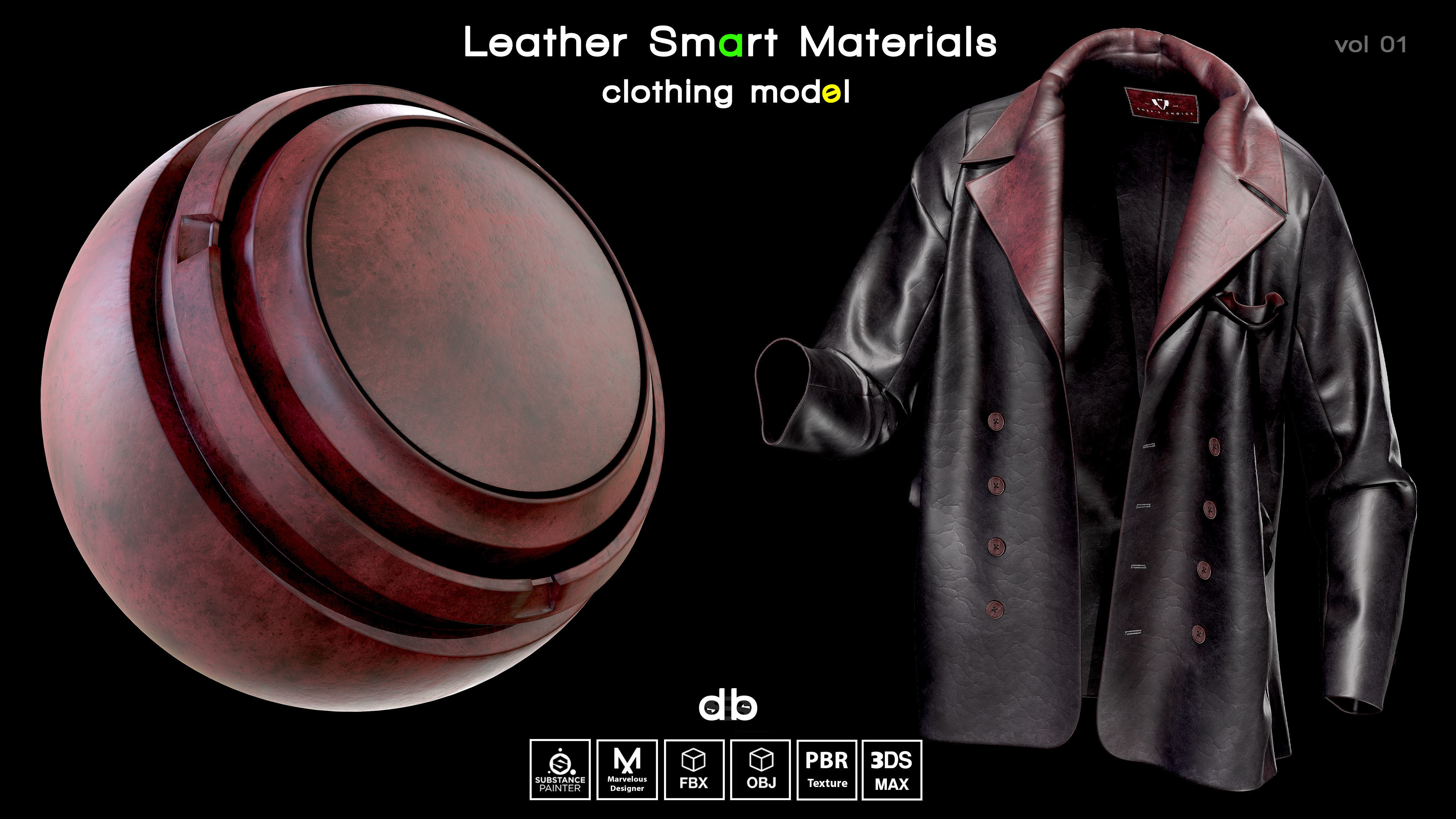 15 Leather Smart Materials and PBR Textures and Clothing Model 3D model ...