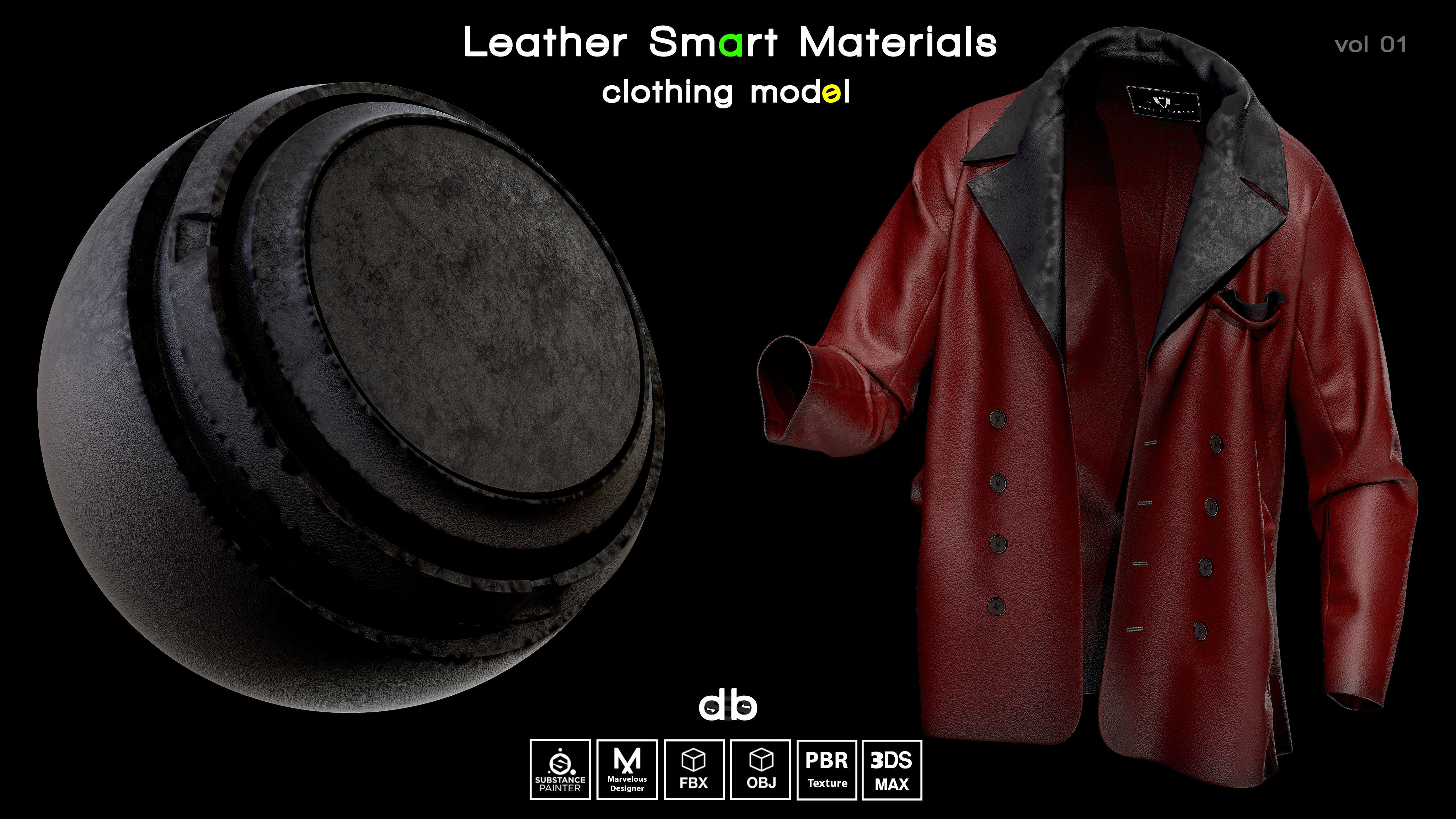 15 Leather Smart Materials and PBR Textures and Clothing Model 3D model ...