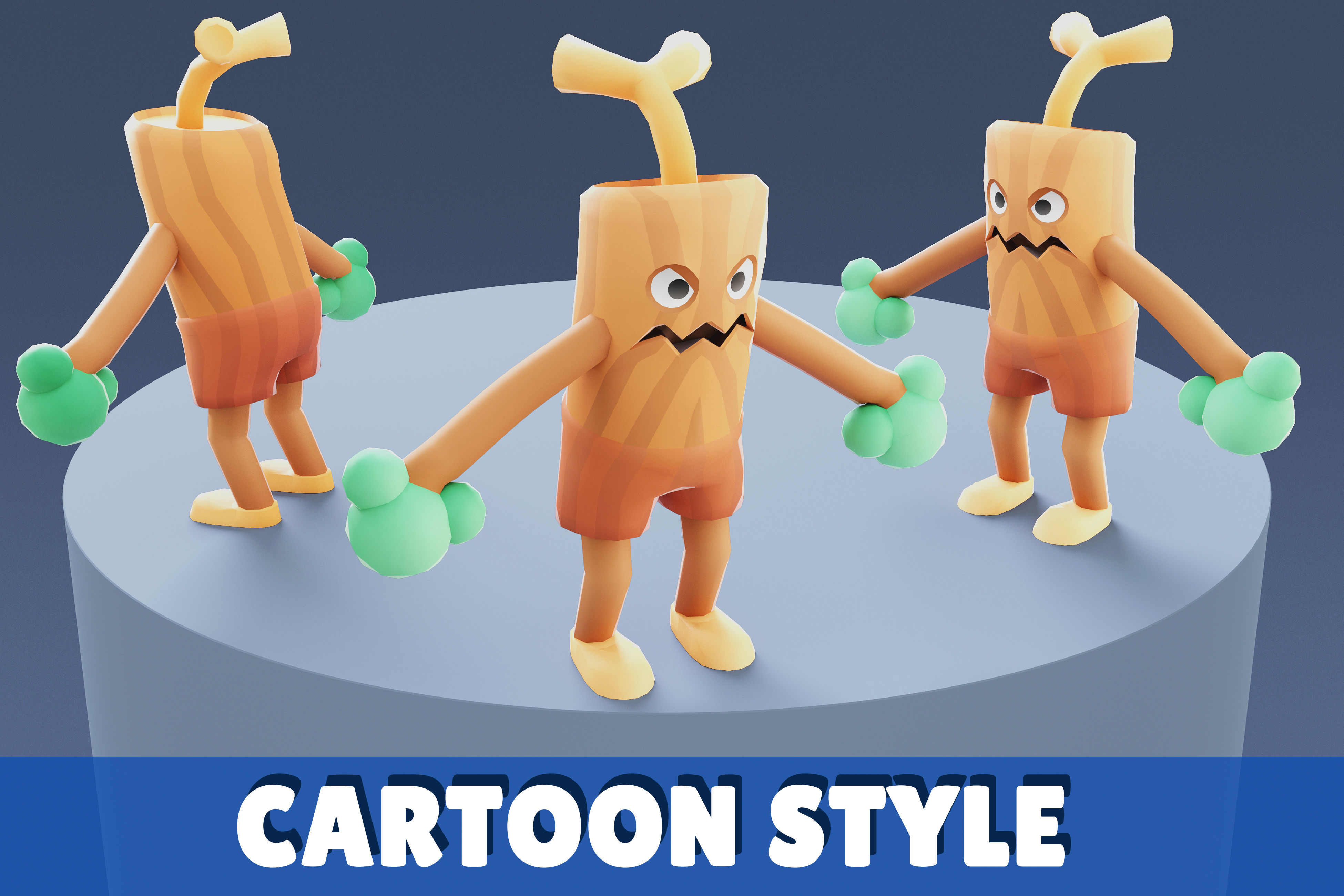 3D model Cartoon Characters - Evolution Stumpy Warrior VR / AR / low ...