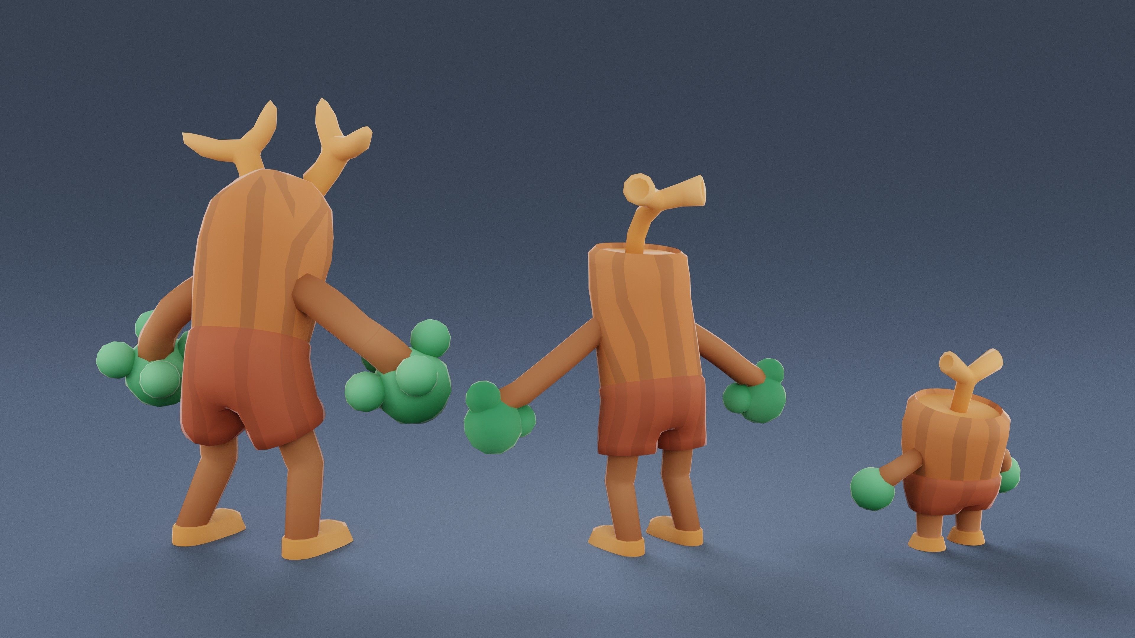 3D model Cartoon Characters - Evolution Stumpy Warrior VR / AR / low ...