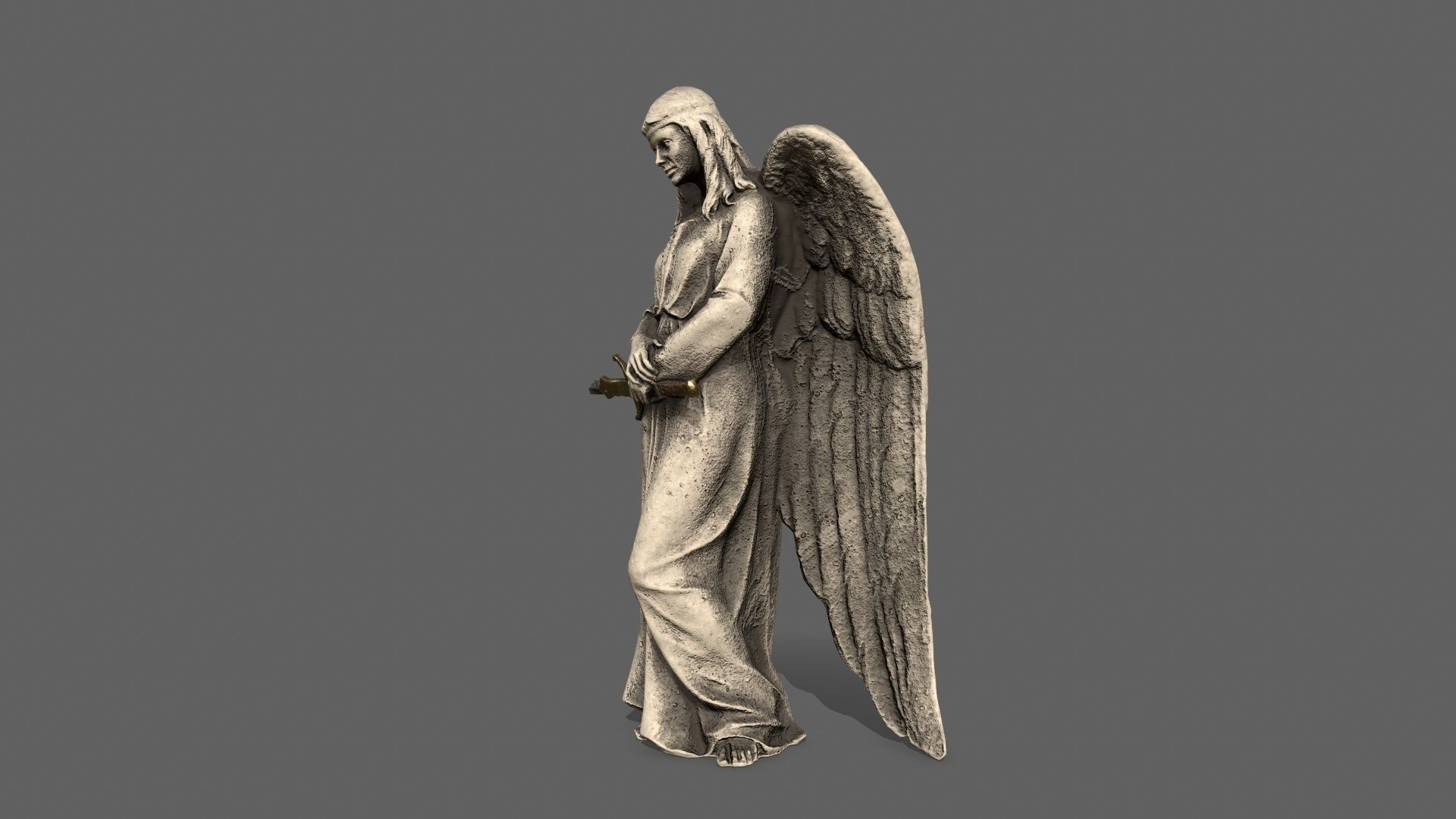 3D model Angel holding gun VR / AR / low-poly | CGTrader