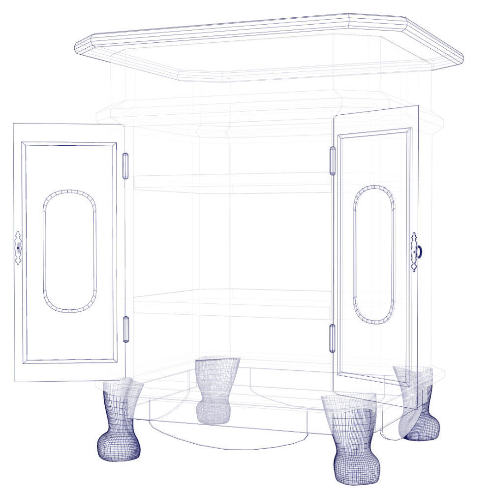 Schrank sideboard Cabinet vintage retro animated 3D model | CGTrader