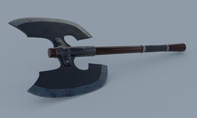 3D model Battle axe weapon low poly PBR 3D model VR / AR / low-poly ...