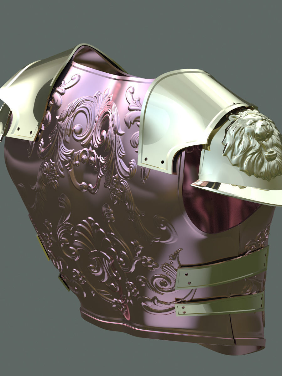 Roman General Helmet Mask Lorica Musculata Shin Guards Bracer 3D model ...