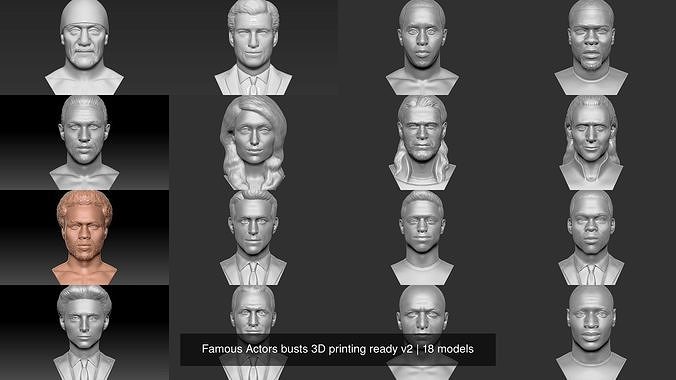 Famous Actors busts 3D printing ready v2 3D Model Collection | CGTrader
