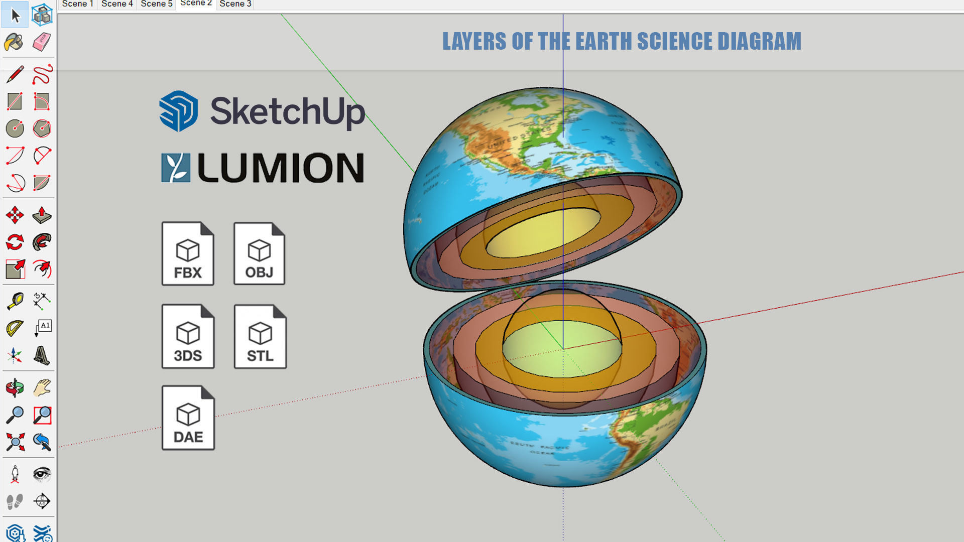 Layers of the Earth science diagram 3D model 3D printable | CGTrader