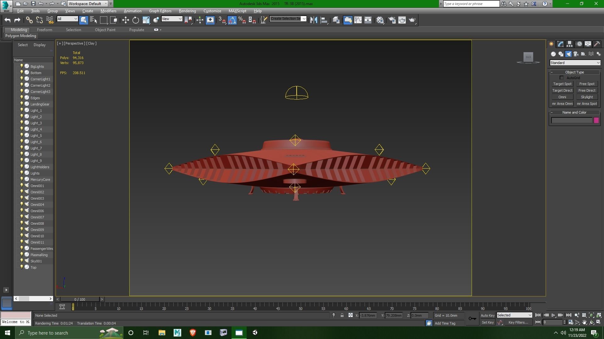 TR-3B Secret Triangular Anti Gravity Space Craft 3D model | CGTrader