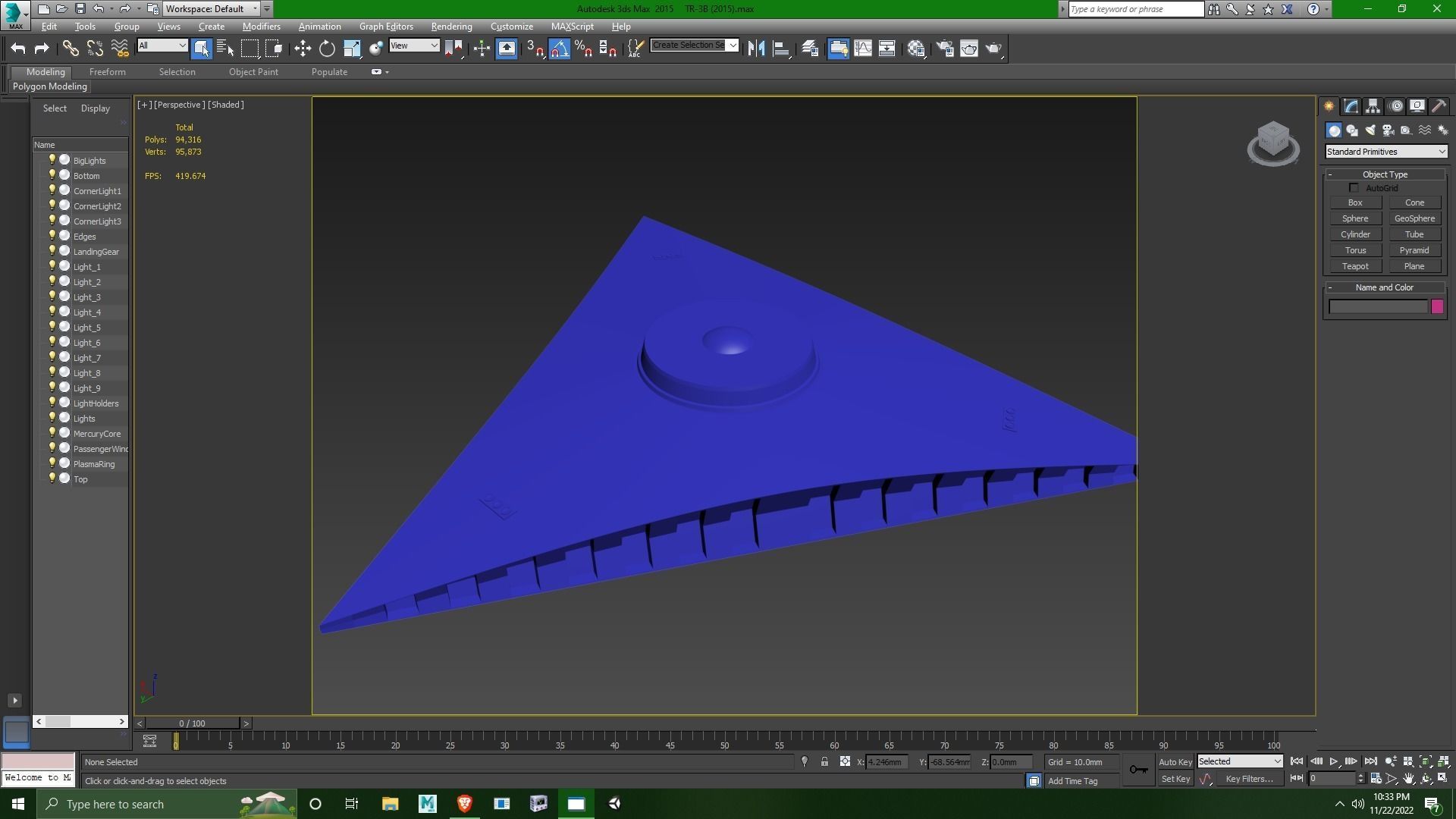 TR-3B Secret Triangular Anti Gravity Space Craft 3D model | CGTrader