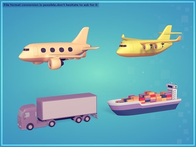 3D model Cartoon Transport Vehicles Pack VR / AR / low-poly | CGTrader