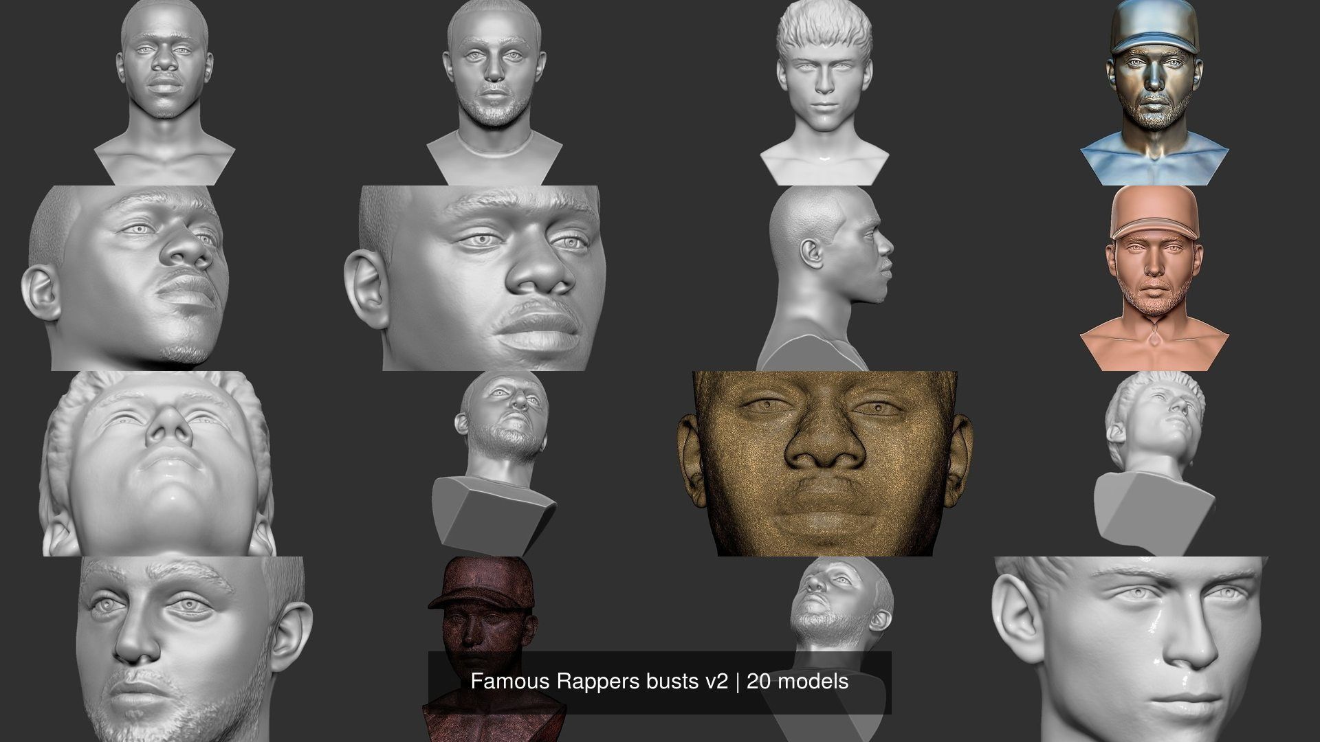 Famous Rappers busts v2 3D Model Collection | CGTrader