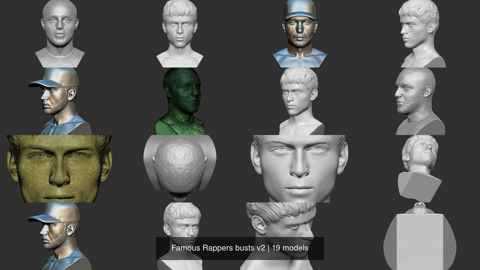 Famous Rappers busts v2 3D Model Collection | CGTrader