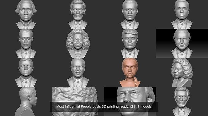 Most Influential People busts 3D printing ready v2 3D Model Collection ...