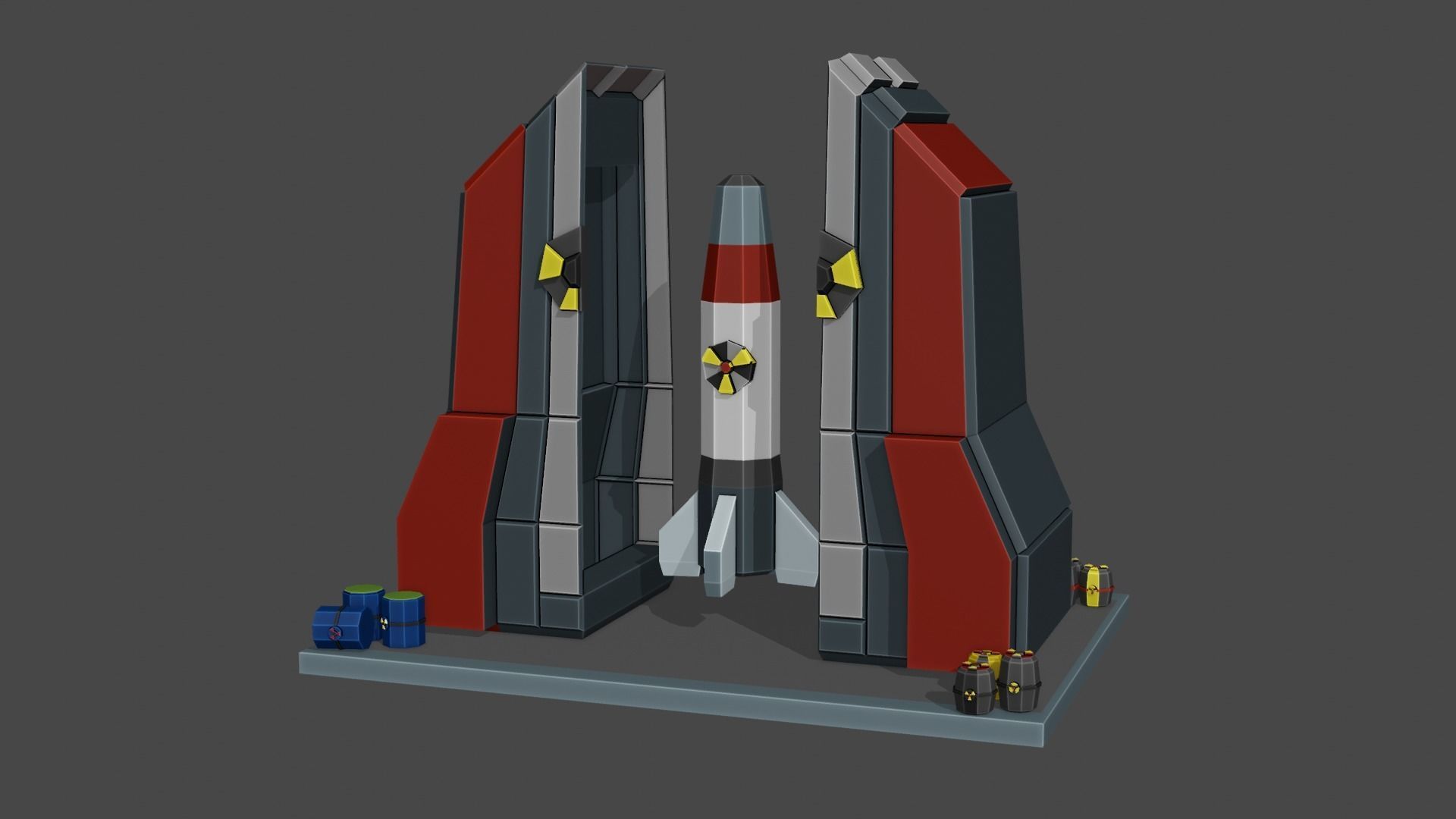 3D model Nuclear Silo and Warhead Missile Ready to Fly VR / AR / low ...